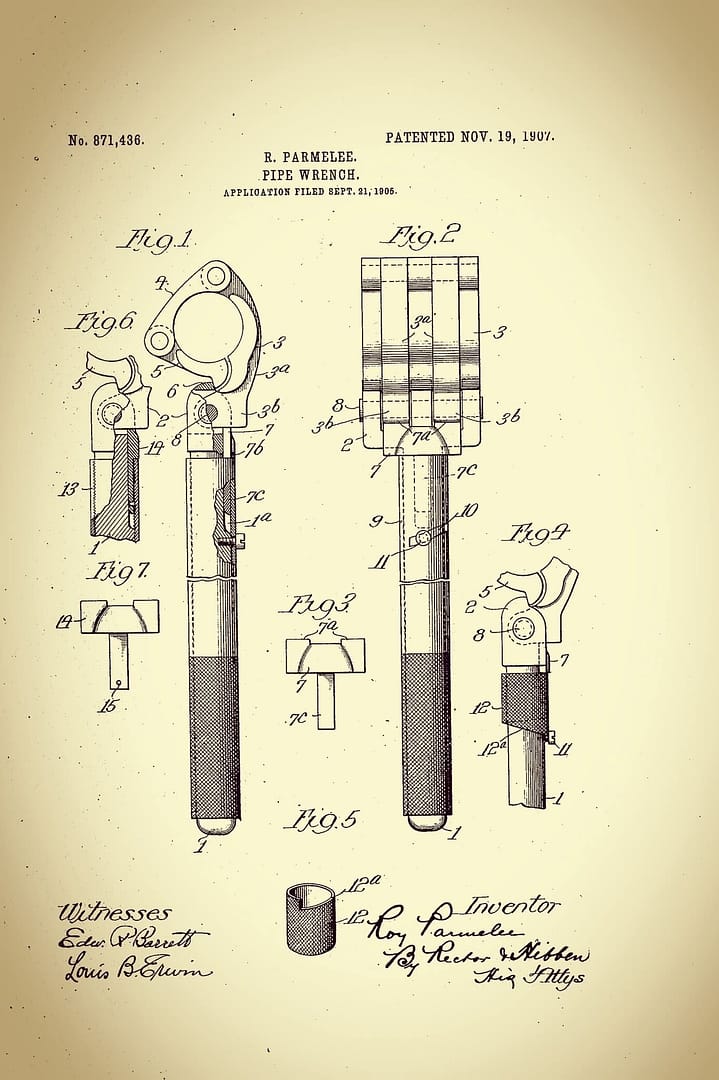 KLÍČ NA TRUBKY PARMELEE - Vintage Tools